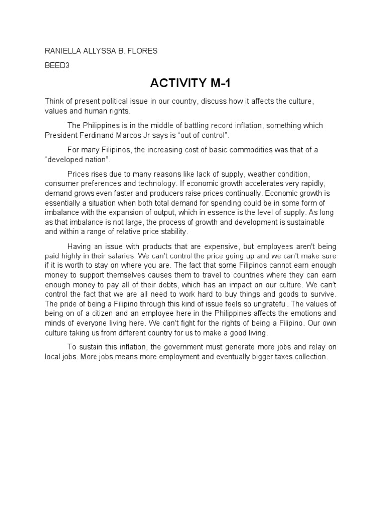 Tcscol-Beed-Flores-Activity M1 | PDF | Social Science