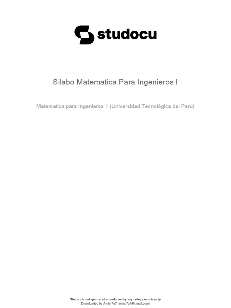 Silabo Matematica para Ingenieros I | PDF | Integral | Derivado