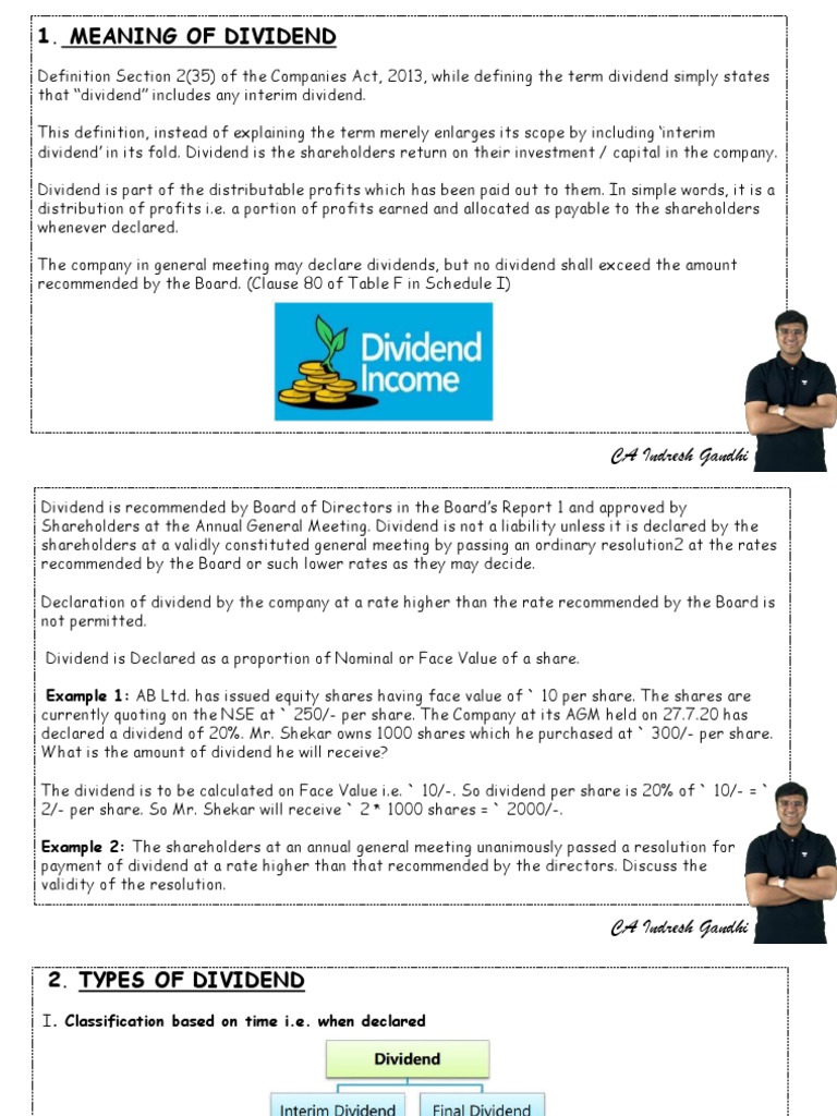 Dividend Declaration Rules and Types | PDF | Dividend | Preferred Stock