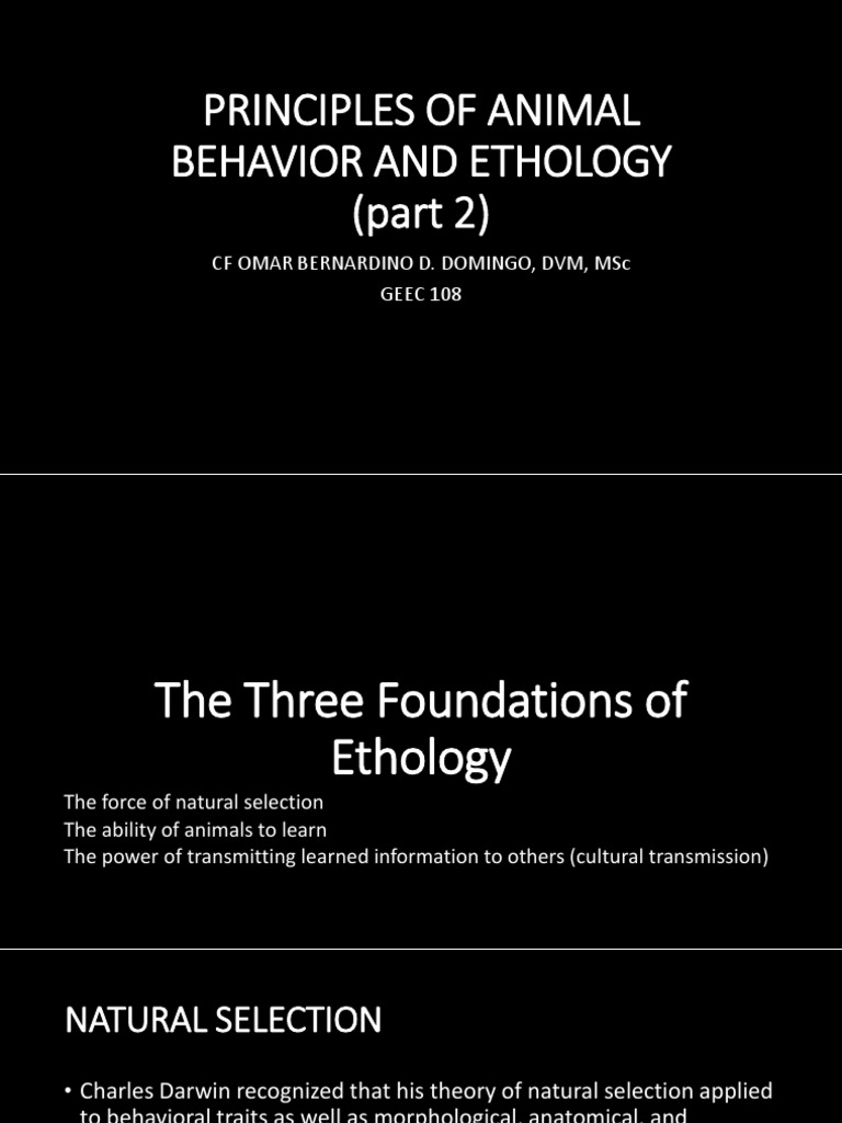 GGEC 108 PRINCIPLES OF ANIMAL BEHAVIOR AND ETHOLOGY p2 | PDF ...