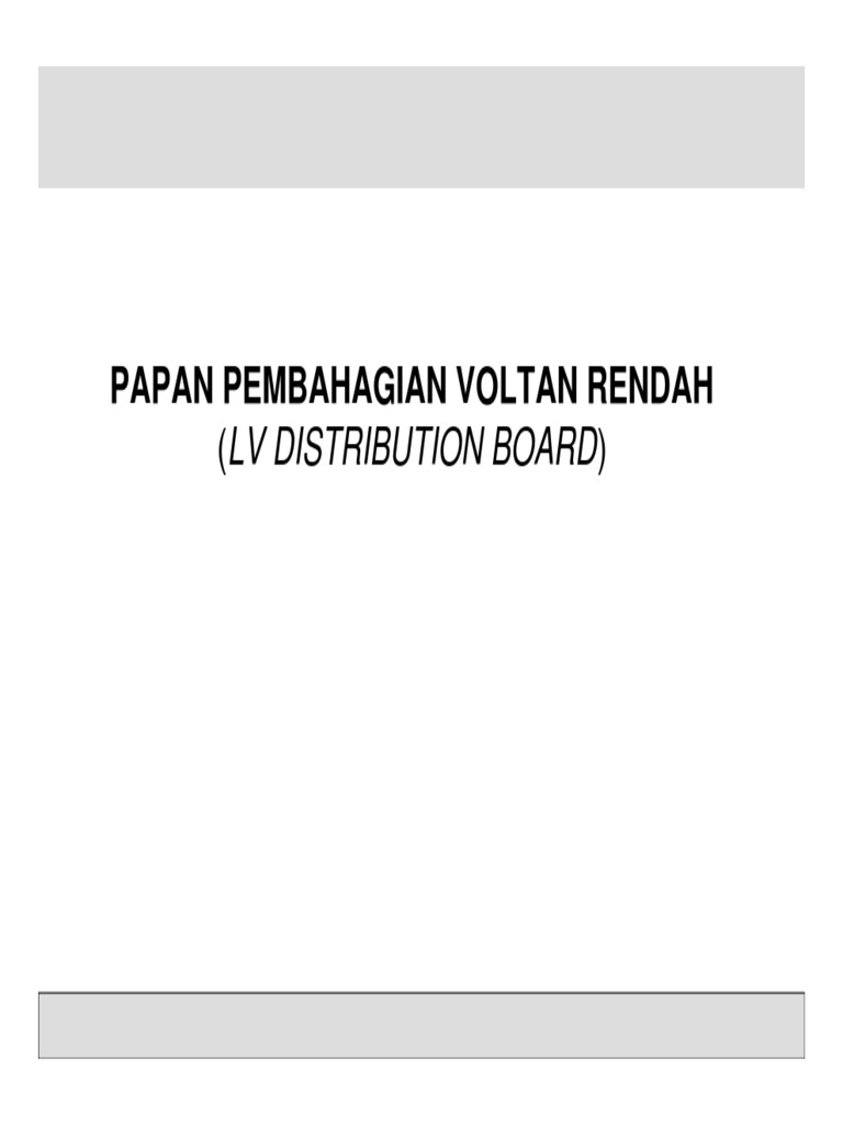 Papan Pembahagian Voltan Rendah | PDF