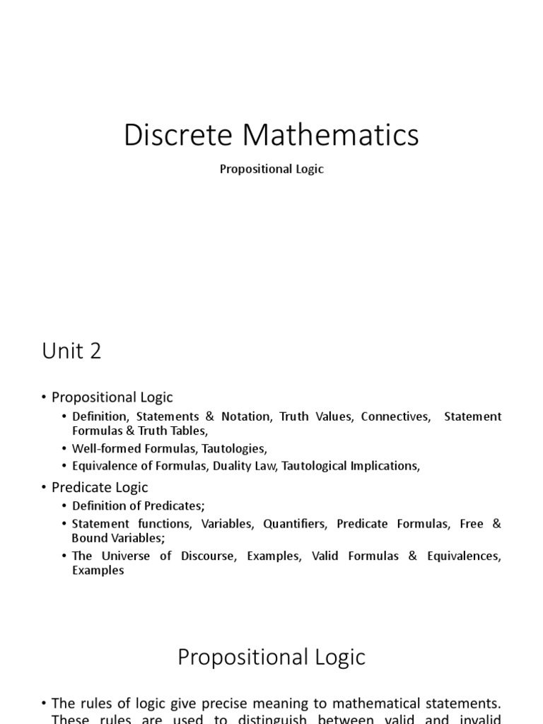 Unit 2 Reference Material PDF | PDF | First Order Logic | Logic