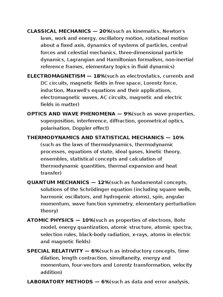 GRE Physics | PDF | Science & Mathematics