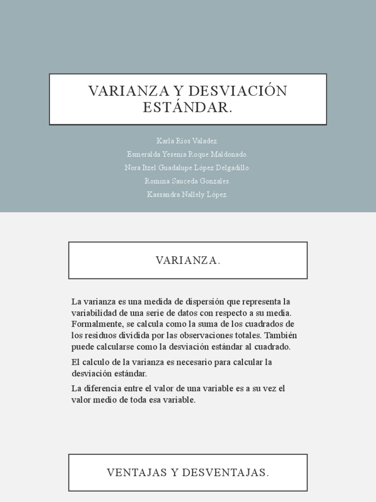 Varianza y Desviacion Estandar | PDF | Desviación Estándar | Diferencia