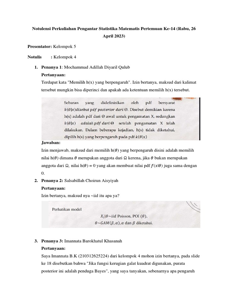 Notulensi Kuliah Statistika | PDF | Karier & Perkembangan
