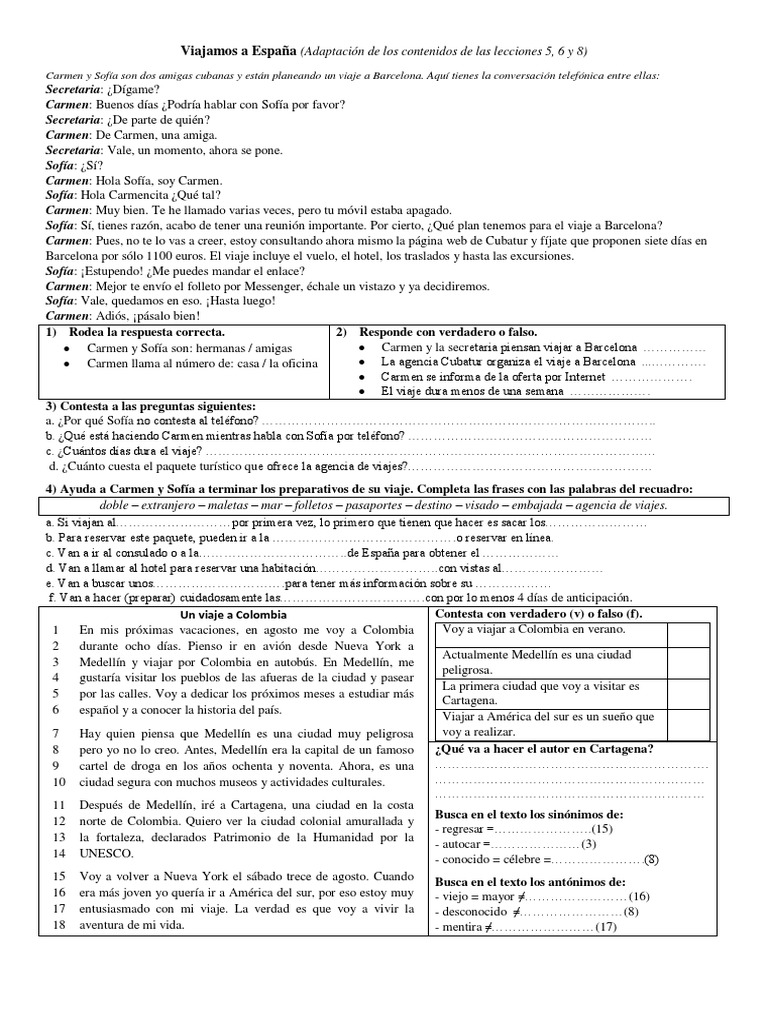 Cuarto Leccion Leccion 5 6 8 | PDF | Agencia de viajes