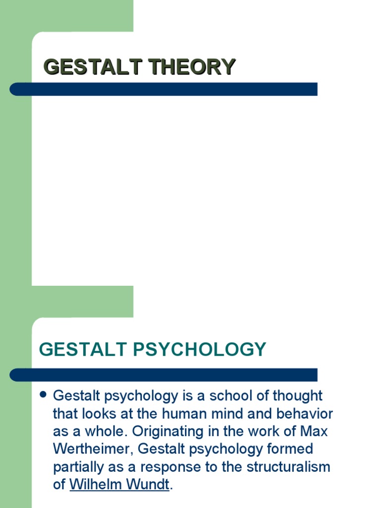 Gestalt Theory | PDF | Behavioural Sciences | Neuropsychology