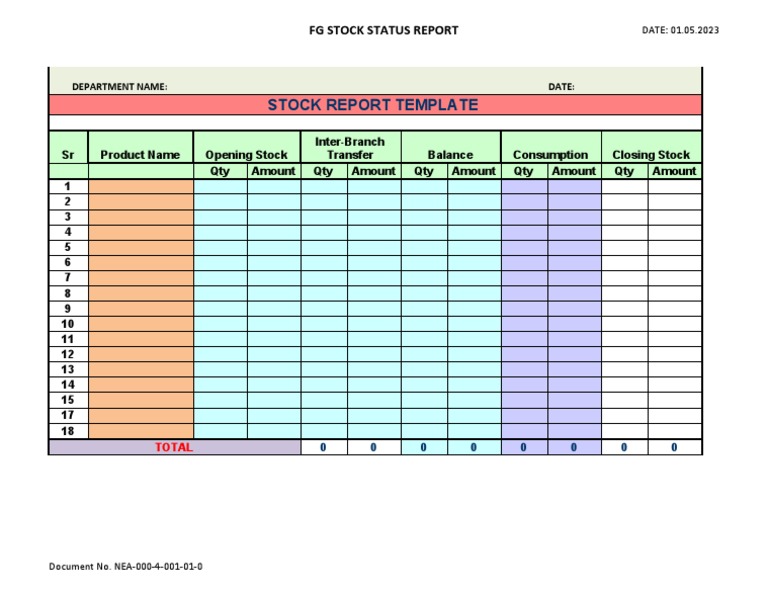 11 FG Stock Status Report | PDF