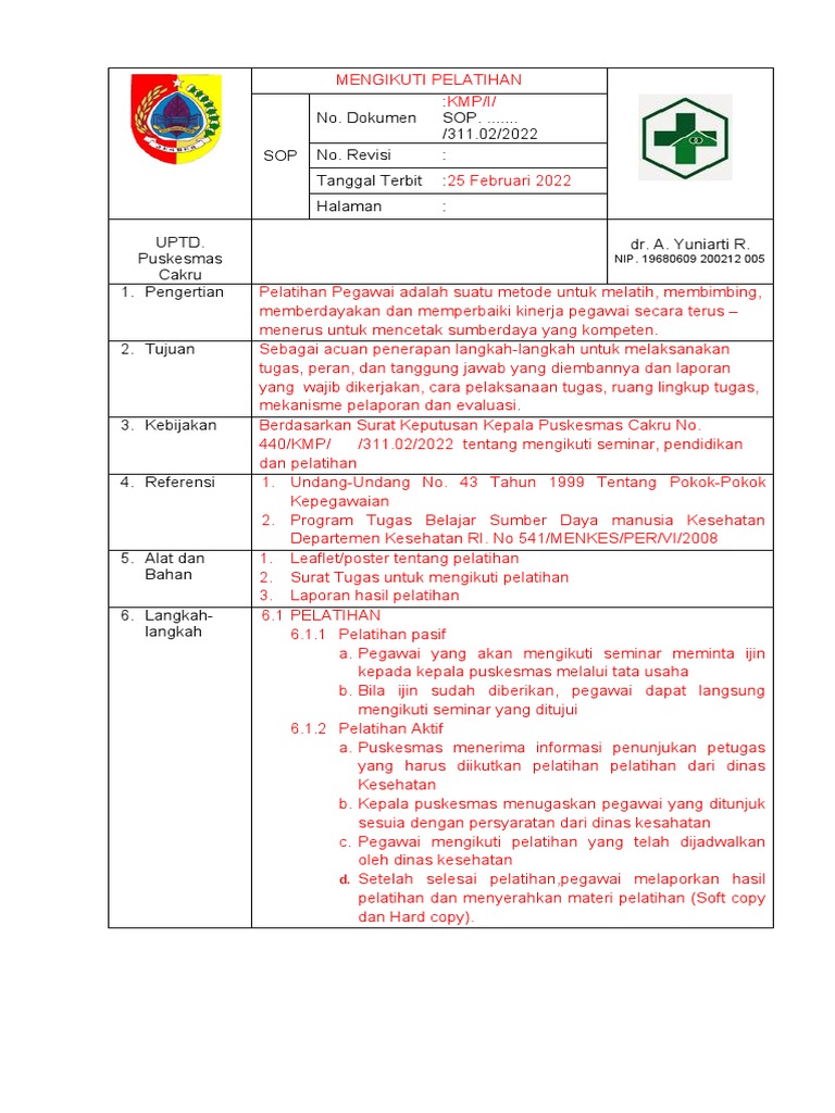 Contoh Kerangka Sop Edit | PDF