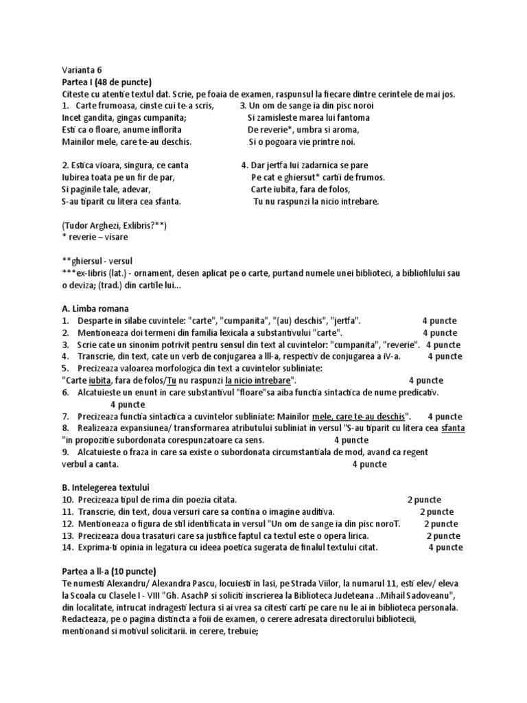 Partea I (48 de Puncte) | PDF