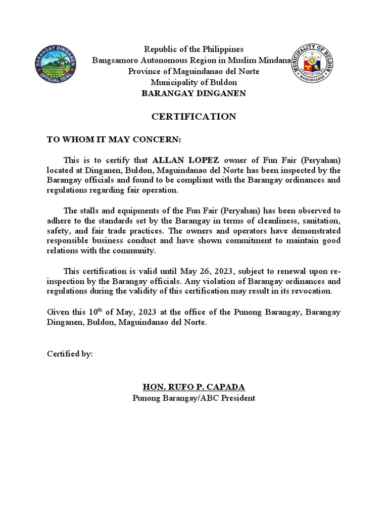 Fun Fair Certification - 230509 - 151627 | PDF
