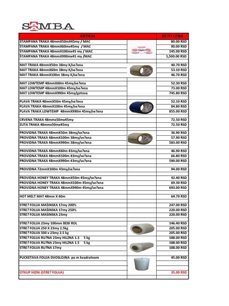 Cenovnik - April 2023 | PDF