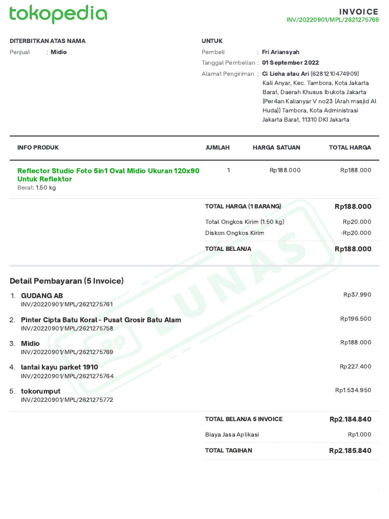 CONTOH Invoice | PDF