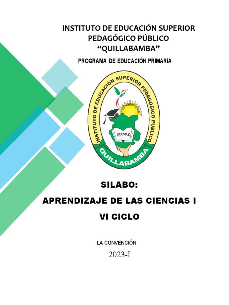 Silabo Aprendizaje de Las Ciencias Vi Primaria para Pres | PDF ...