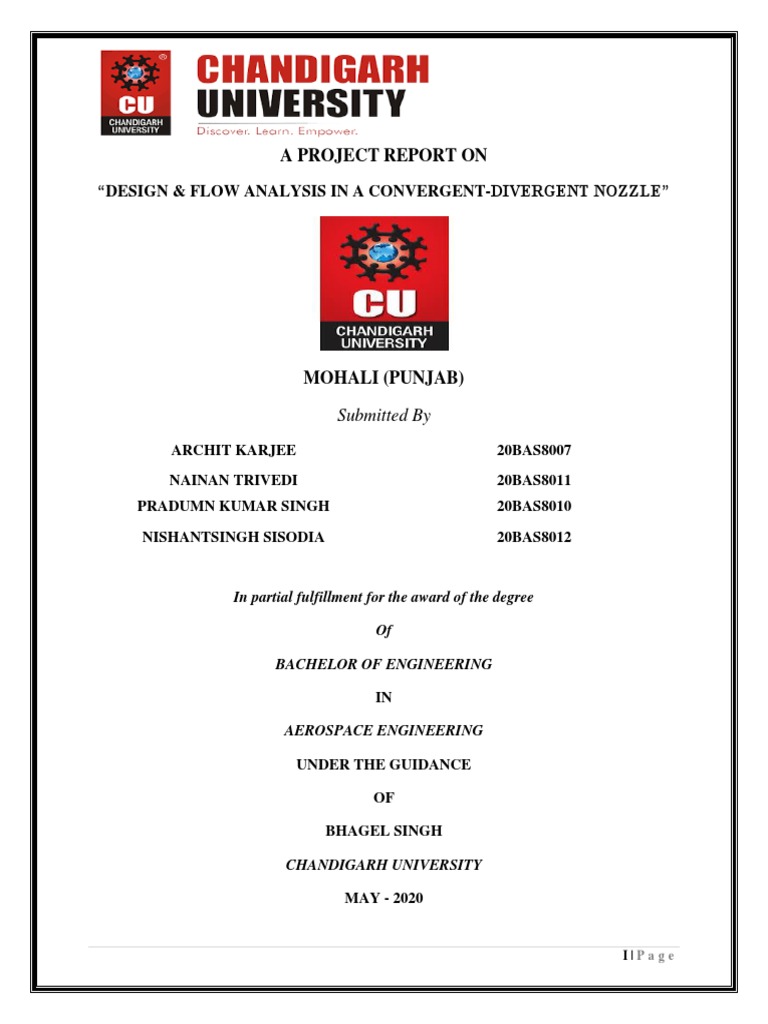 C-D Nozzle (Project Report) | PDF | Nozzle | Fluid Dynamics