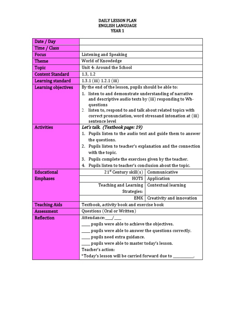 Around The School | Download Free PDF | Lesson Plan | Teachers