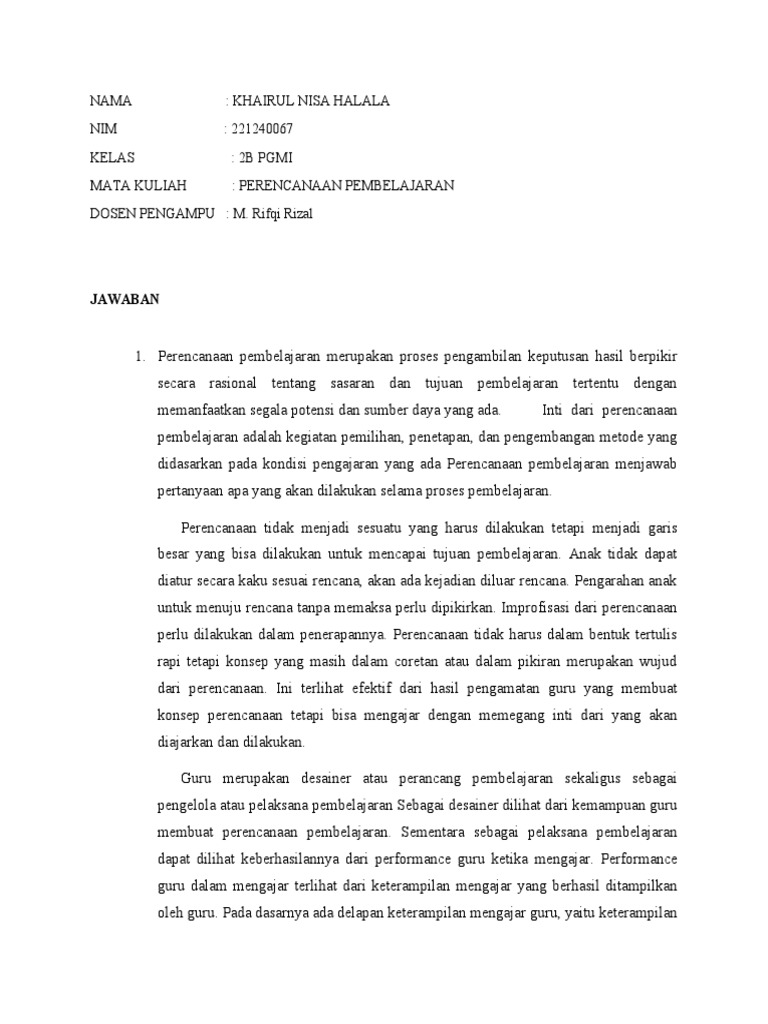 Uts PP Nisa Halala | PDF | Pengembangan Diri