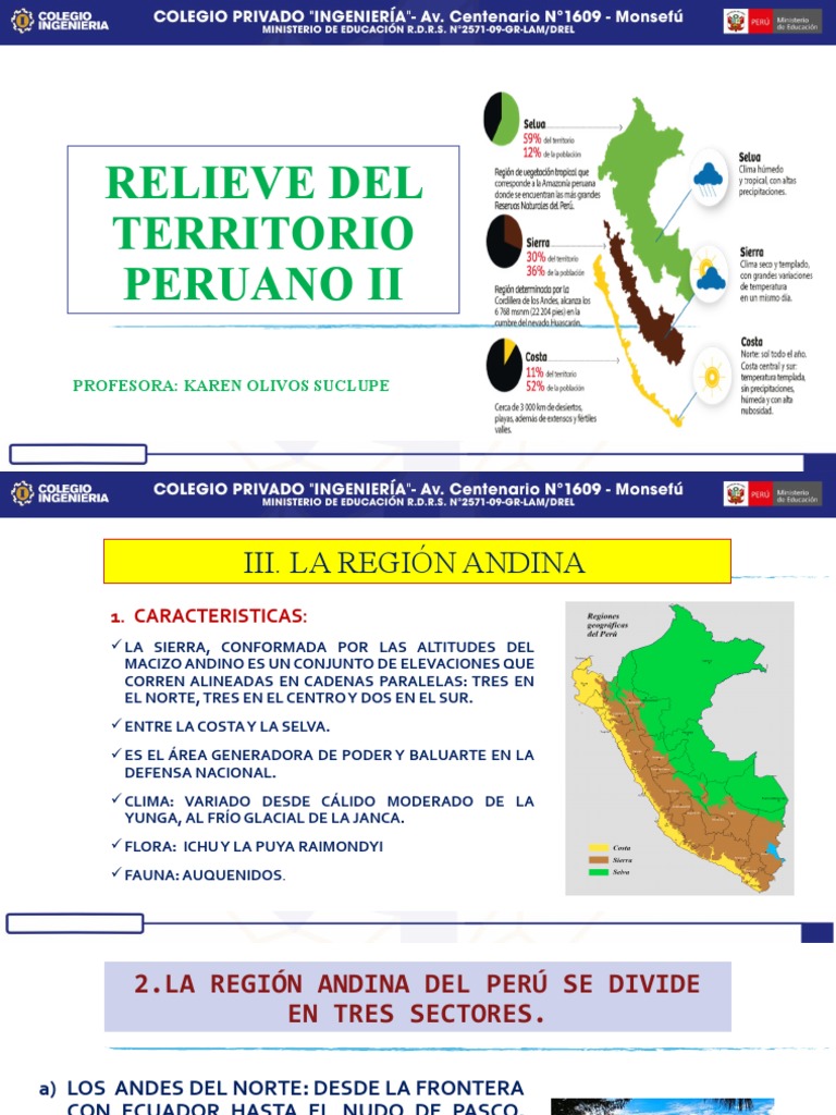Relieve Del Territorio Peruano Ii 4° y 5° | PDF | Andes | Perú