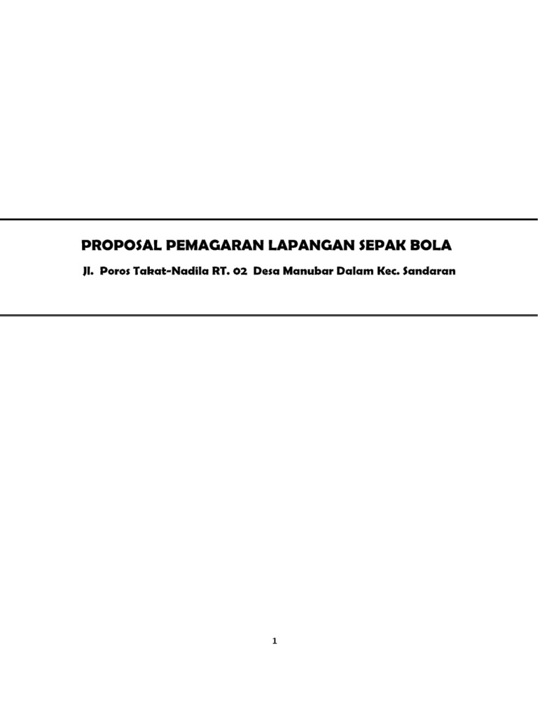 PROPOSAL PEMAGARAN LAPANGAN SEPAKBOLA - Compressed | PDF | Griya & Taman