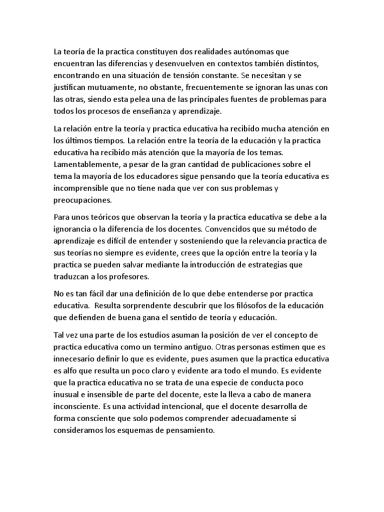La Teoria de La Practica | PDF La Teoria de La Practica | PDF