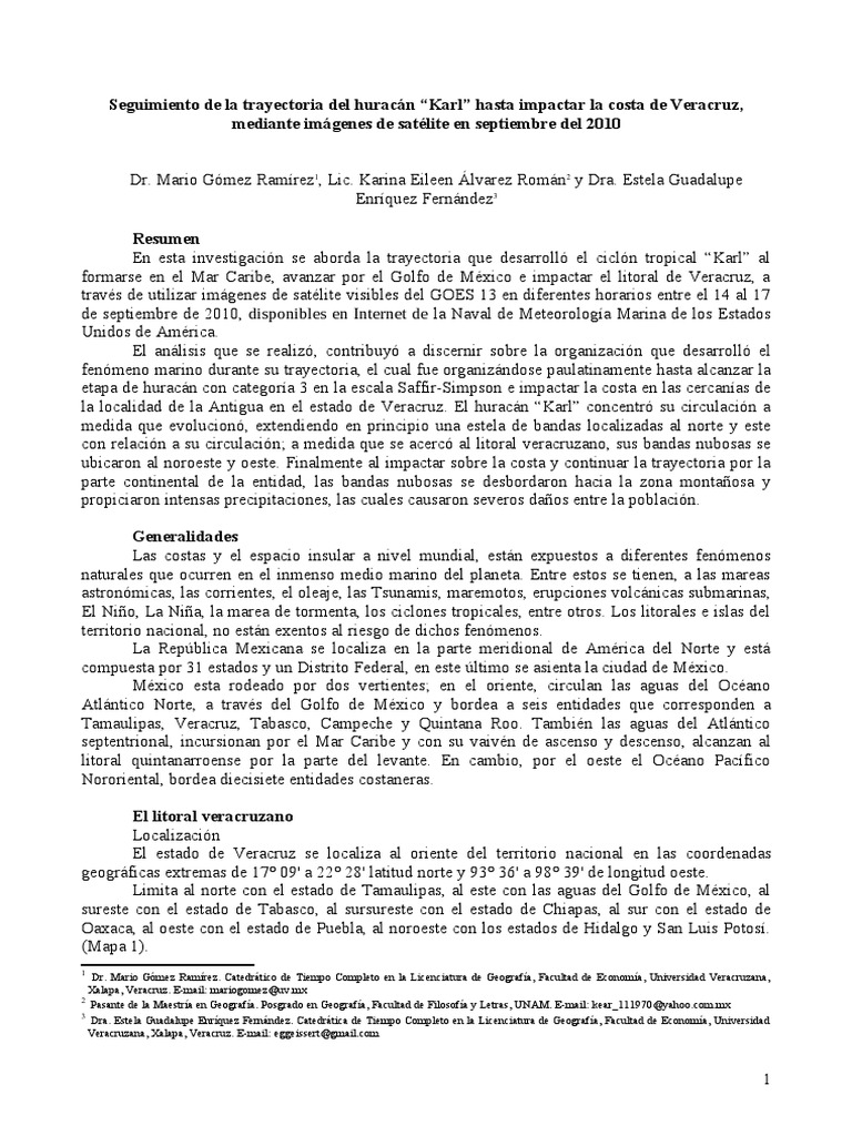 Seguimiento de La Trayectoria Del Huracan Karl PDF | PDF | Ciclones ... Seguimiento de La Trayectoria Del Huracan Karl PDF | PDF | Ciclones ...