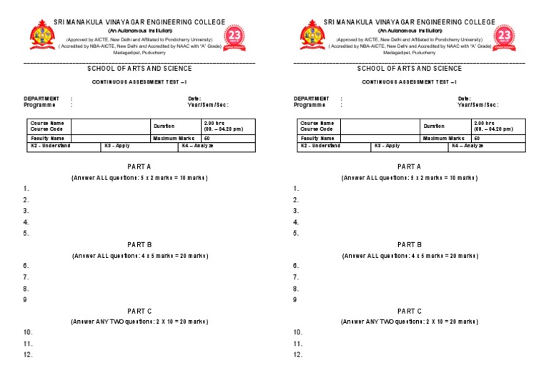 CAT Question Paper Format | PDF