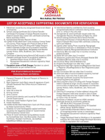 List of Acceptable Supporting Documents For Verification: POI (Proof of ...