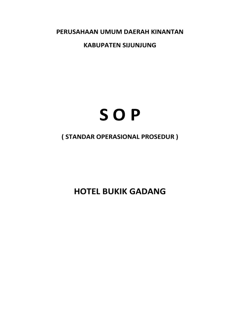 SOP HOTEL BUKIK GADANG.docx | PDF