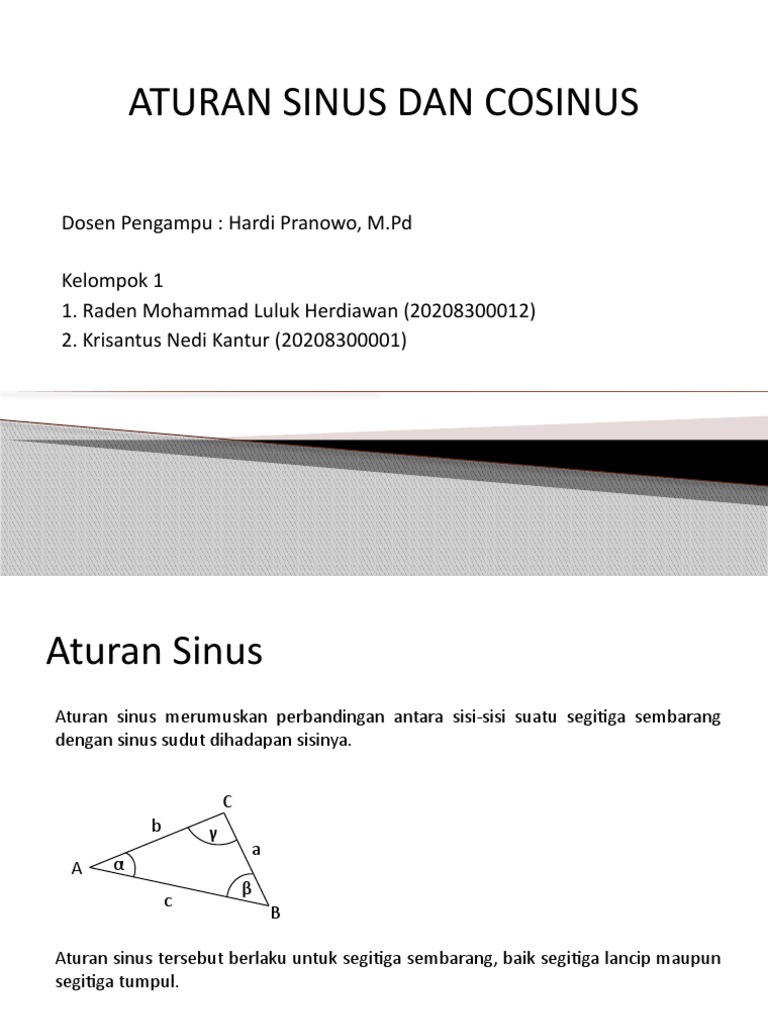 Aturan Sinus dan Cosinus Segitiga | PDF