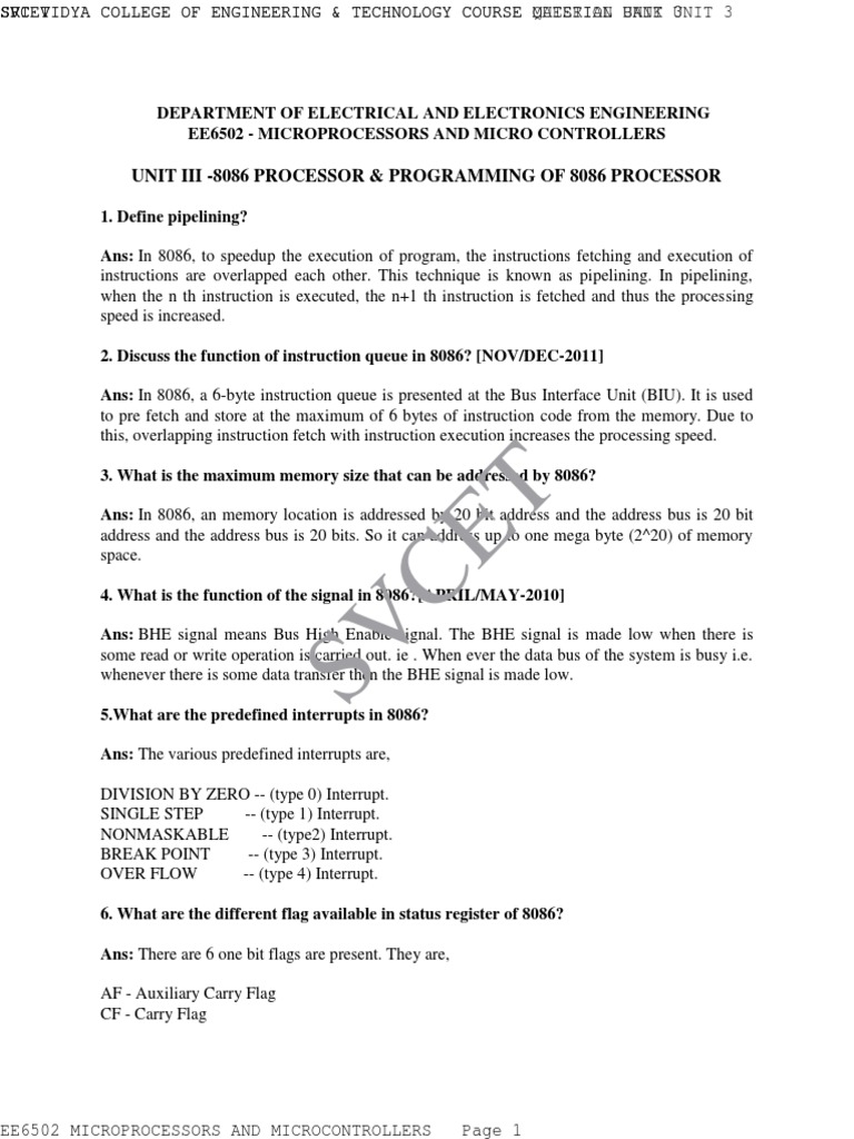 8086 Questions | PDF | Central Processing Unit | Programming 8086 Questions | PDF | Central Processing Unit | Programming