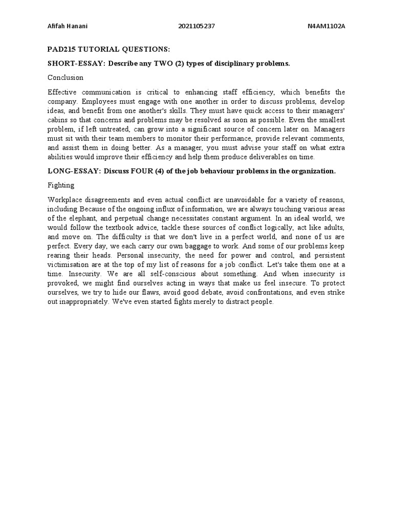 Pad215 Tutorial Questions Week 11 | PDF | Sexual Harassment | Assault