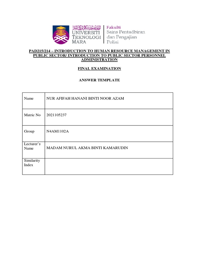 Final Exam Answer | PDF