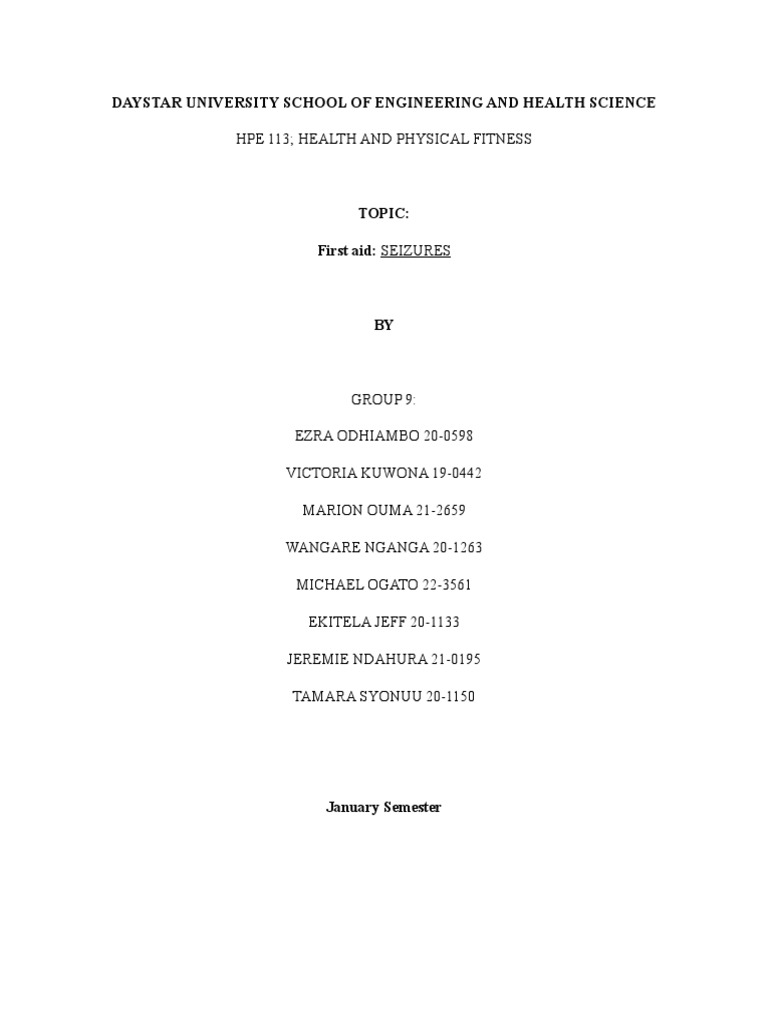 Seizure Final Doc | PDF | Epilepsy | Neurology