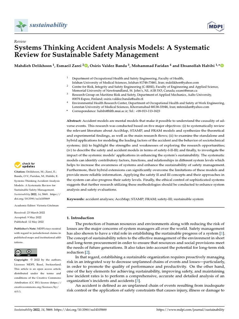 Systematic Thinking and Accident Analysis Models | PDF