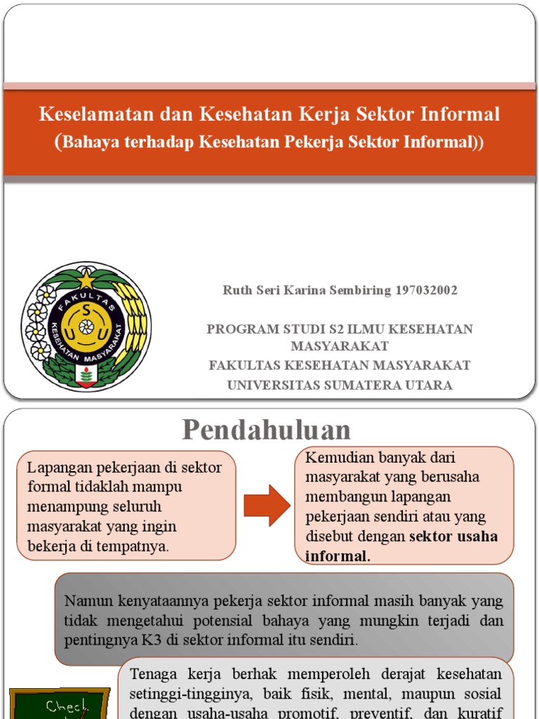 PPT K3 Sektor Informal Ruth Seri Karina Sembiring 197032002 | PDF