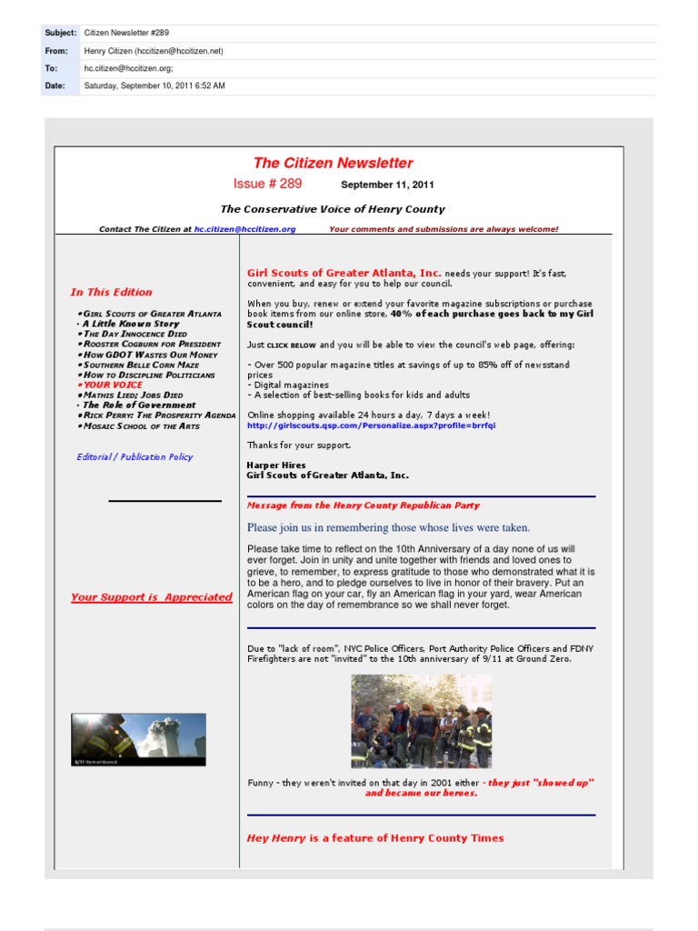 Newsletter 289 | PDF | Elections | Government