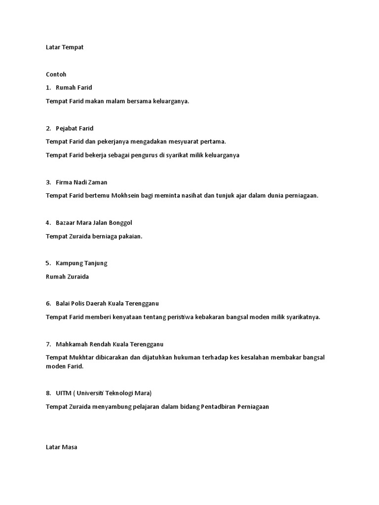 Latar Tempat | PDF