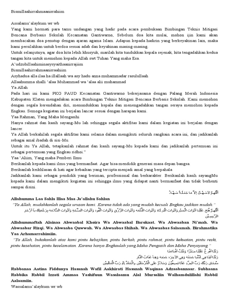 Doa Penutup Acara | PDF