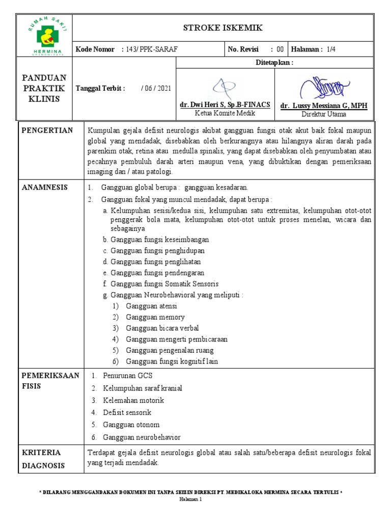 PPK Stroke Iskemik | PDF