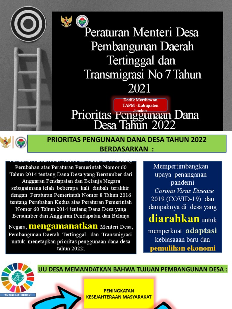 Pointer Permendes PDTT 7 Tahun 2021 Tentang Prioritas Penggunaan Dana ...
