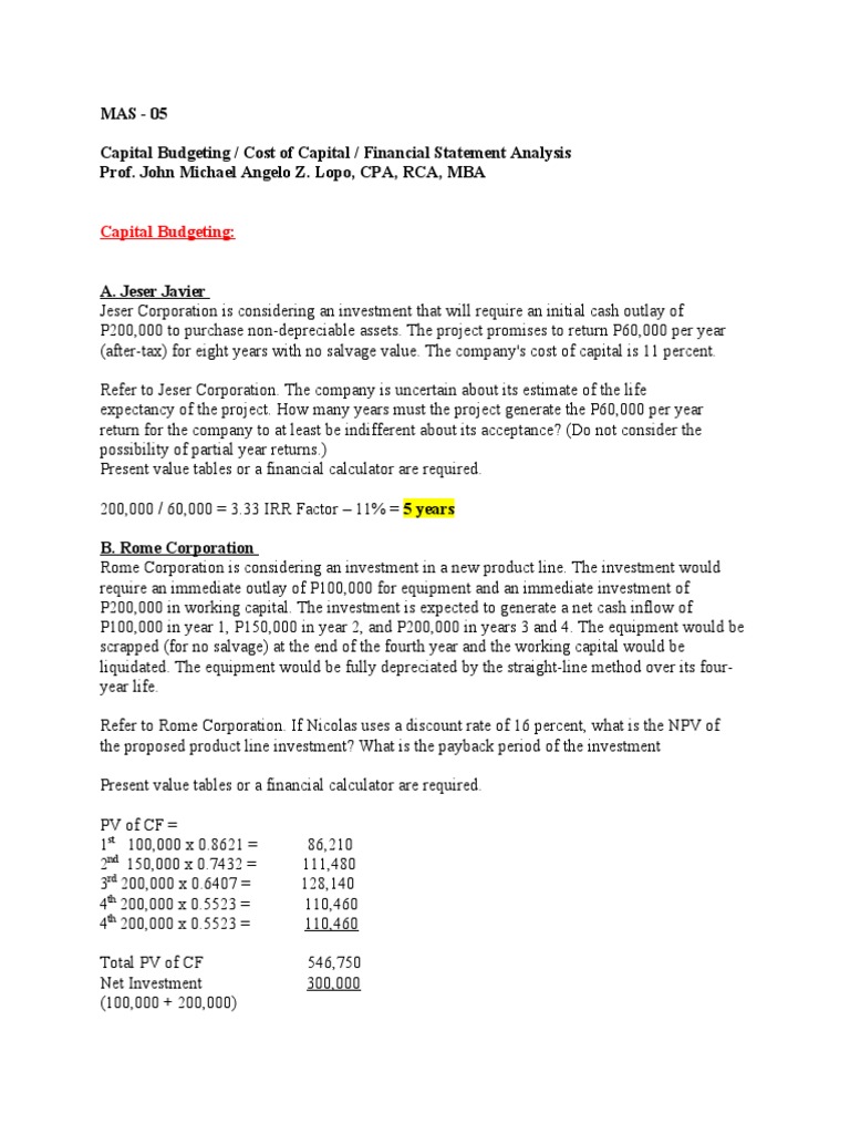 Module 6 AND 7 Answer | PDF | Net Present Value | Internal Rate Of Return