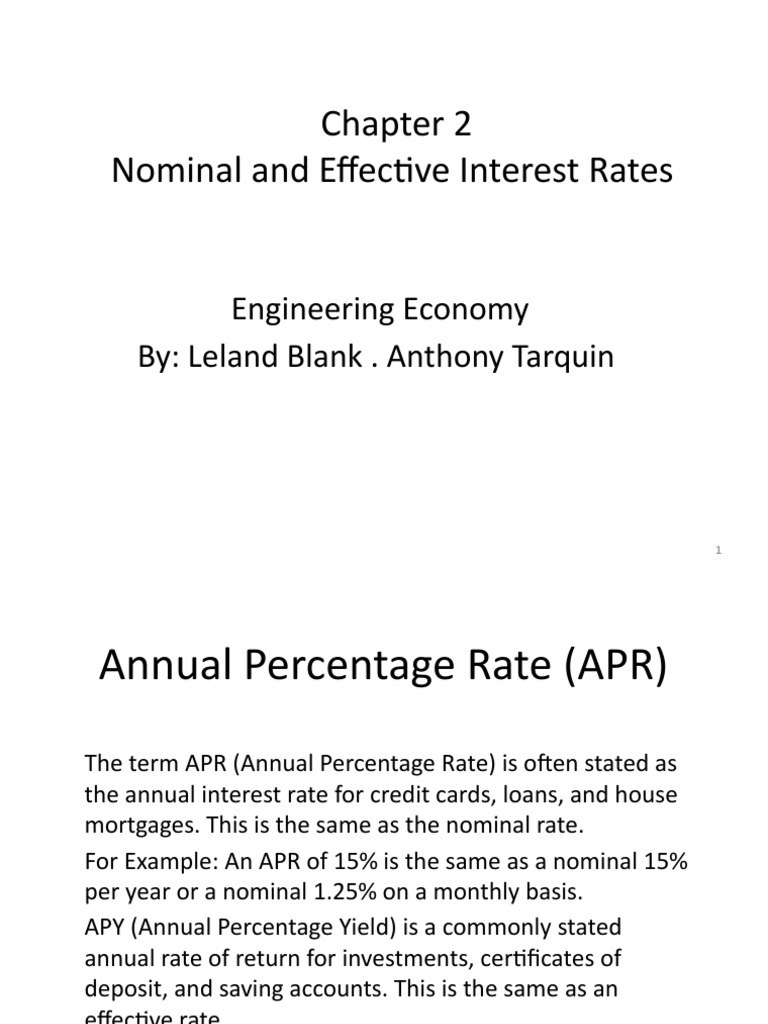 Nominal vs Effective Interest Rates | PDF | Interest | Annual ...