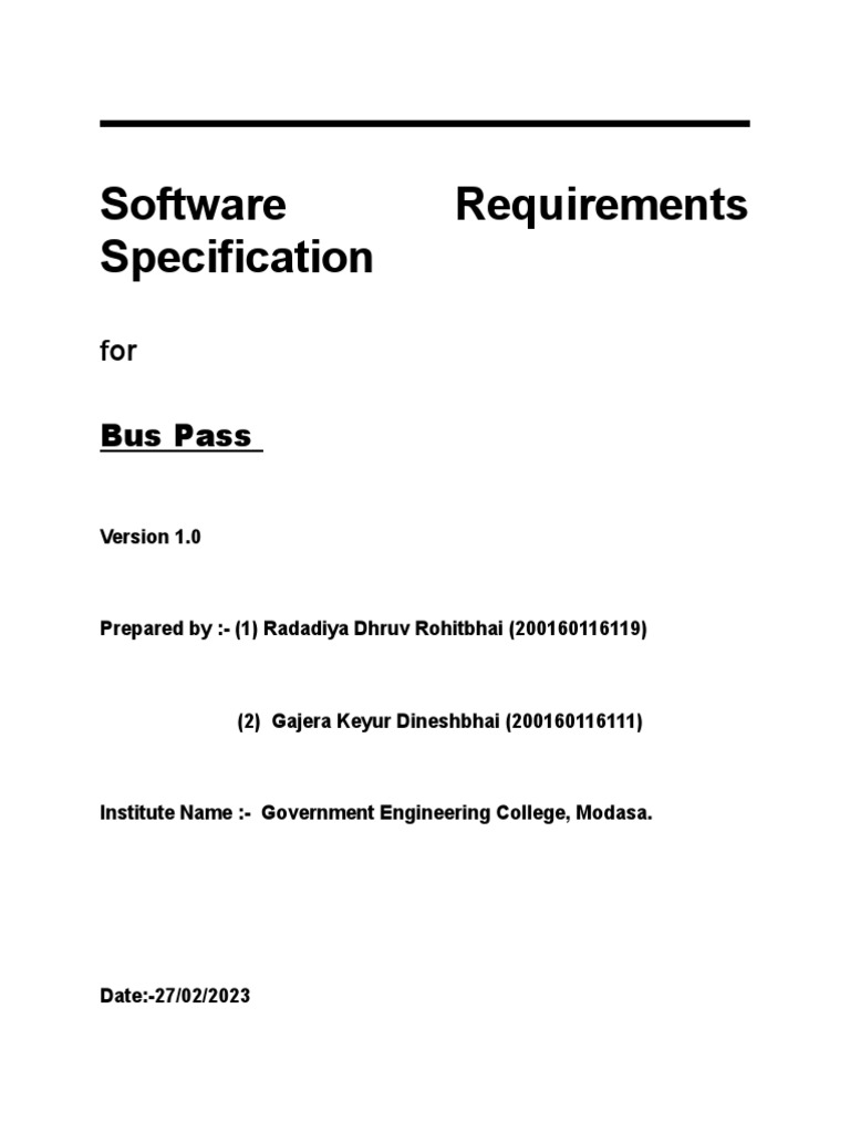 Bus Pass SRS | PDF | World Wide Web | Internet & Web