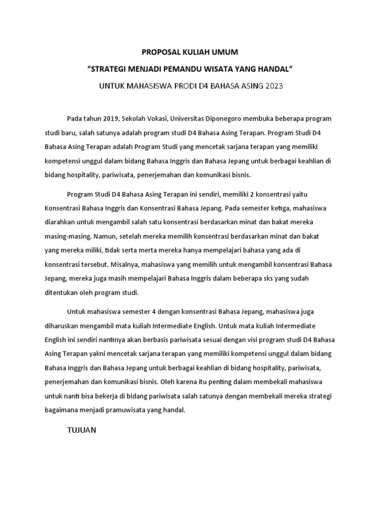 Proposal Kuliah Umum | PDF