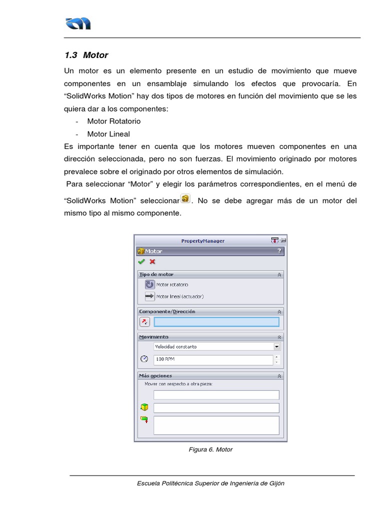 Tipos de Motores en SolidWorks Motion | PDF