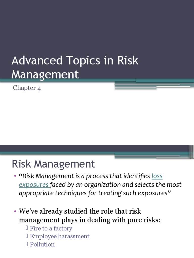 Chapter 4 - Advanced Risk MGMT | PDF | Insurance | Option (Finance)