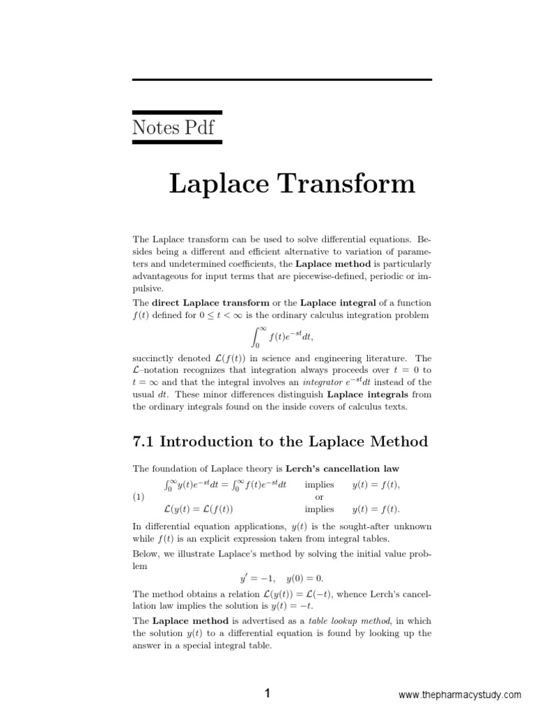 Laplace Transform | PDF | Laplace Transform | Algebra