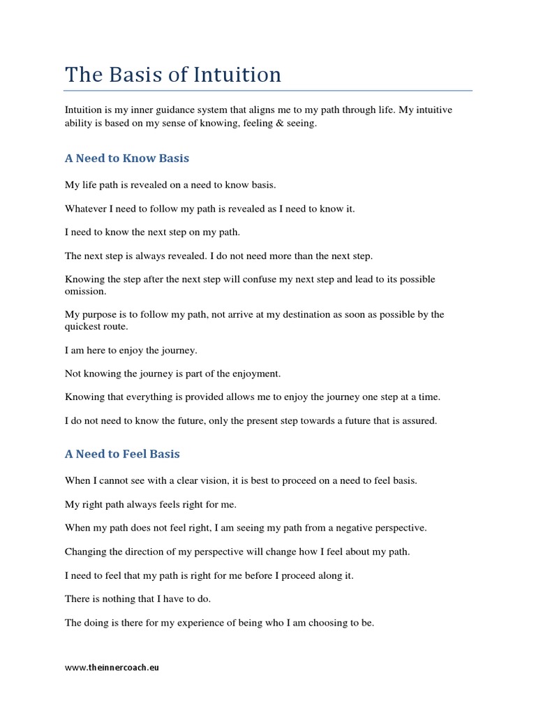 The Basis of Intuition | PDF | Intuition | Metaphysics