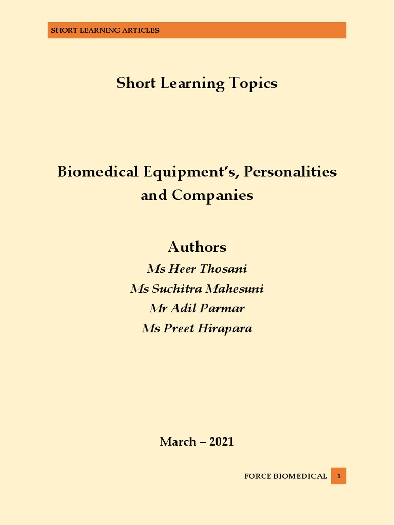 Biomedical Engineering Educational Topics | PDF