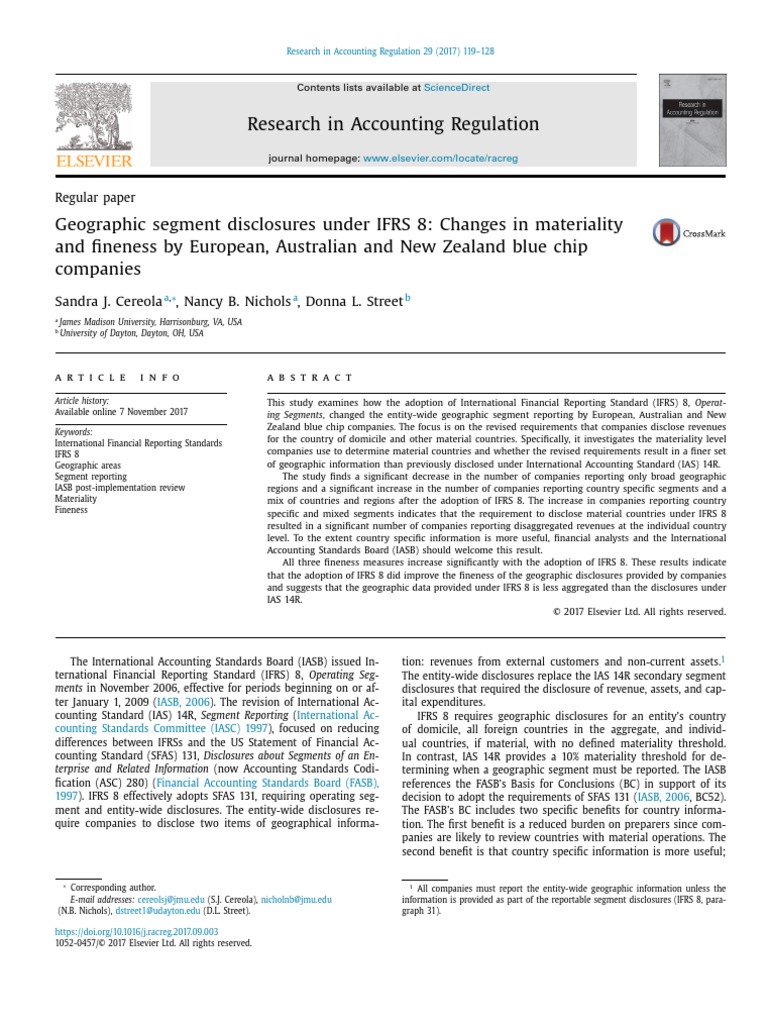 p11 Tarak - Geographic Segment Disclosures Under IFRS 8 Changes in ...